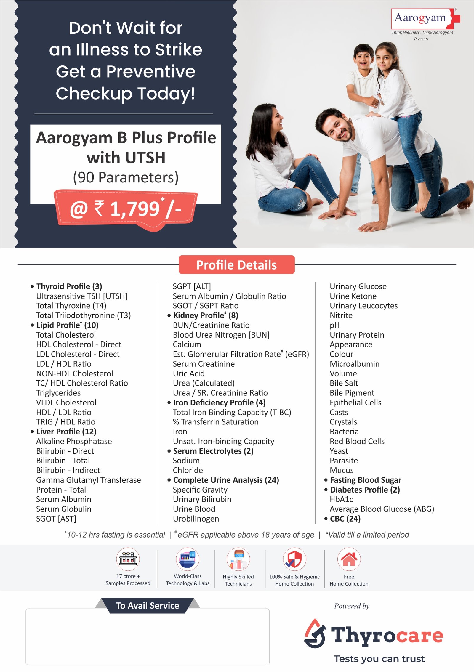 AAROGYAM B PLUS PROFILE WITH UTSH Thyrocare Aarogyam Centre